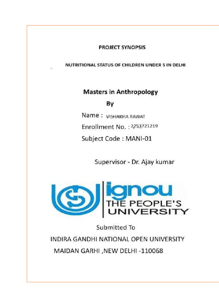 PROJECT IGNOU | PDF | Food Security | Socioeconomic Status