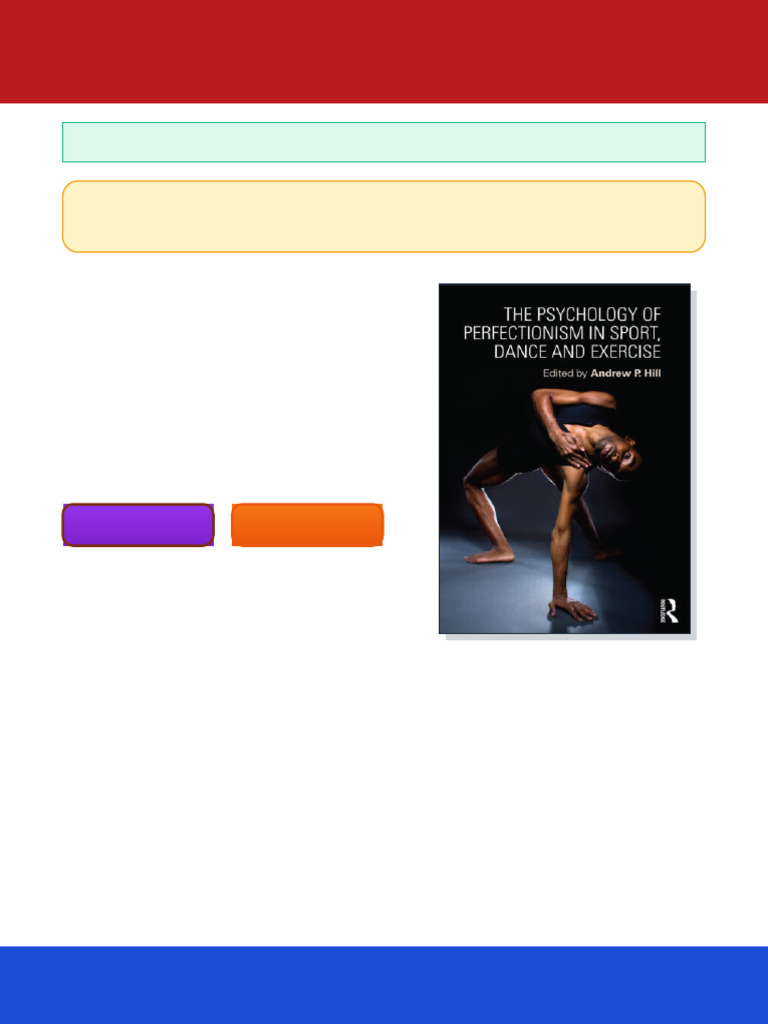 The Psychology of Perfectionism in Sport Dance and Exercise Andrew Hill ...