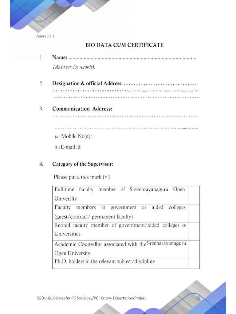 Dissertation Facing Sheets | PDF