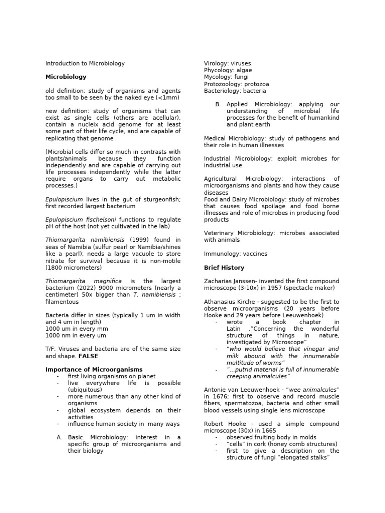 Overview of Microbiology Basics | PDF | Microbiology | Life Sciences