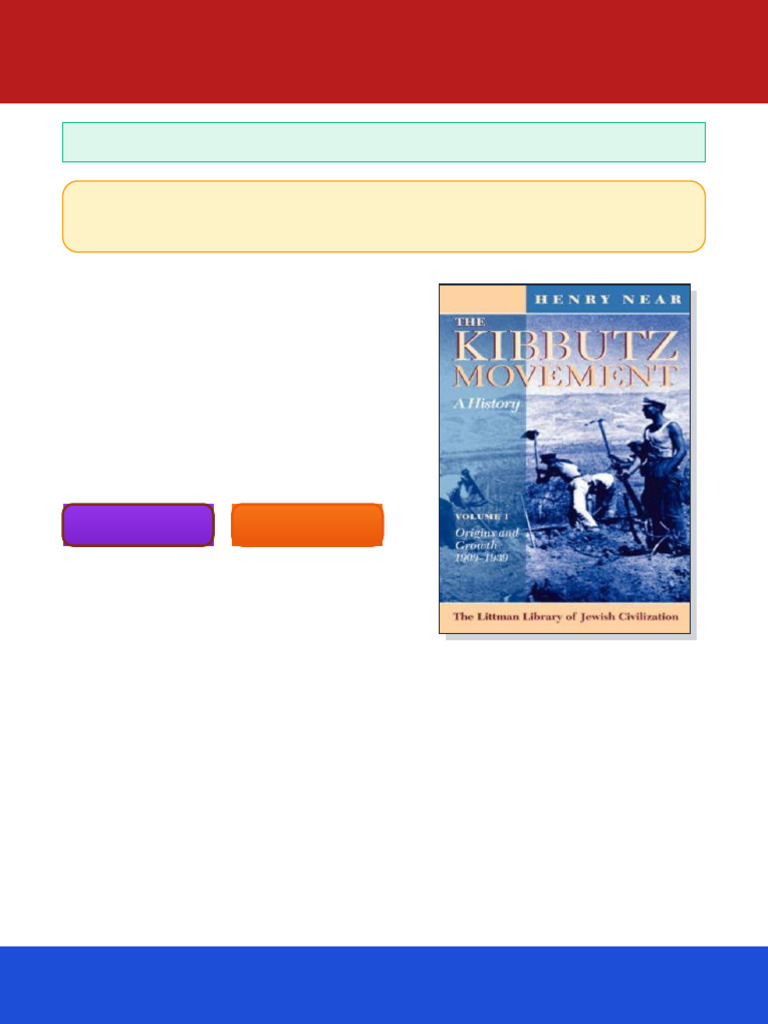 The Kibbutz Movement A History Origins and Growth 1909 1939 V 1 1st ...