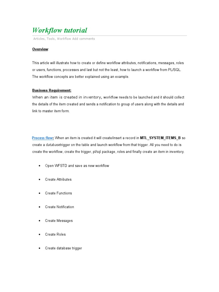 Workflow Simpl Example | PDF | Pl/Sql | Sql