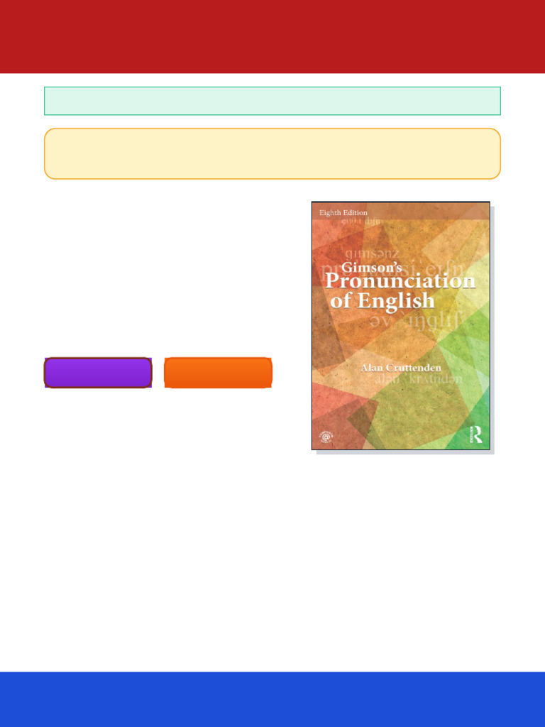 Gimson s Pronunciation of English 8th Edition Alan Cruttenden ebook ...
