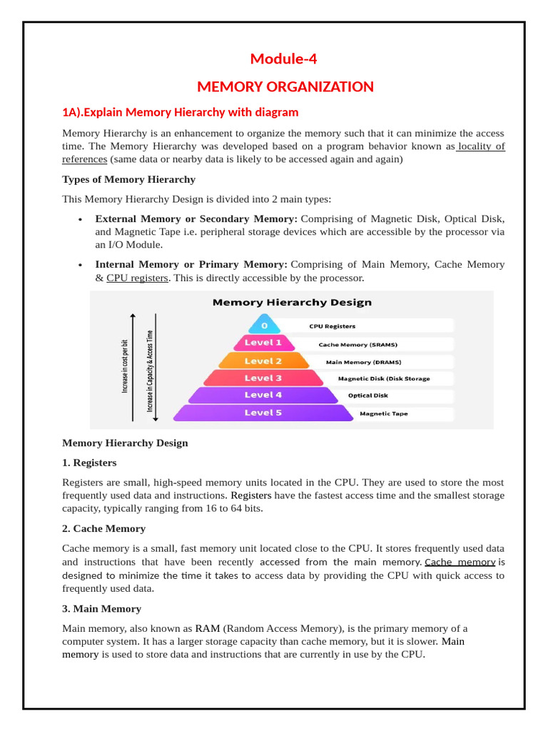 Module 4 Cao | PDF | Computer Data Storage | Random Access Memory