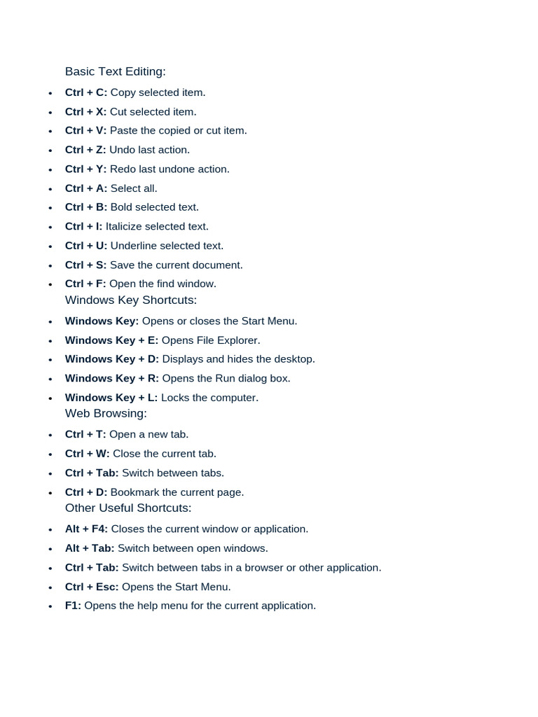 Basic Text Editing Of Computer Pdf