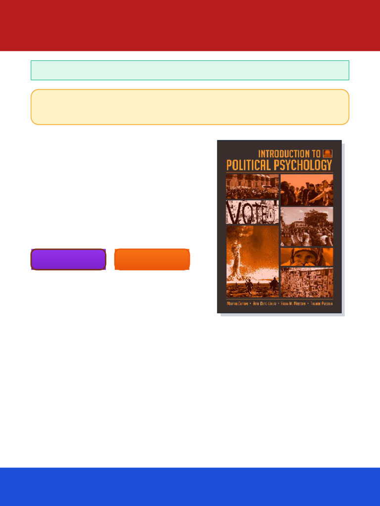 Introduction To Political Psychology 1st Edition Martha L. Cottam Ebook ...