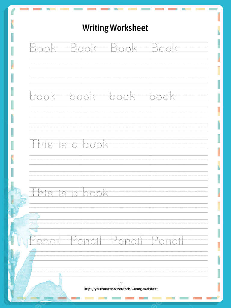 Writing Worksheet | PDF