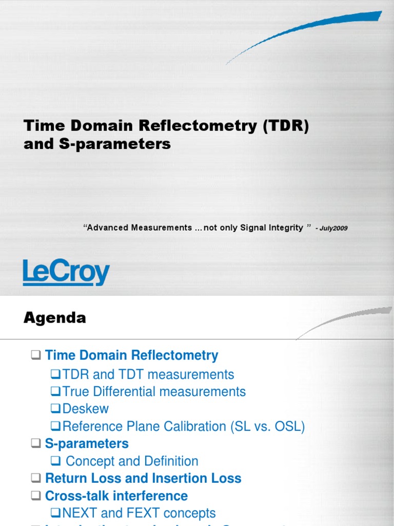 TDR and S-Parameters Overview | PDF | Electrical Engineering | Electronics