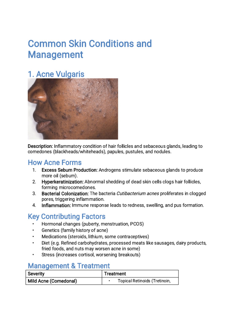 Common Skin Conditions and Management | PDF | Dermatitis | Psoriasis