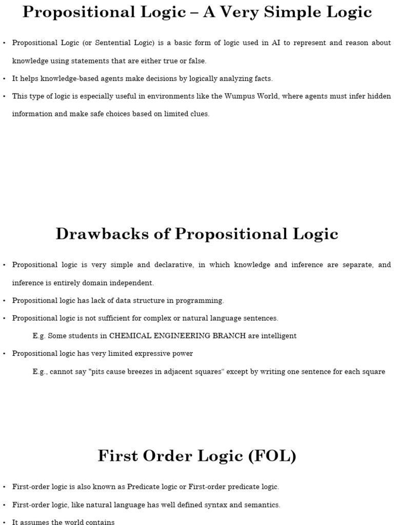 FOL_PPT | PDF | Logic | First Order Logic
