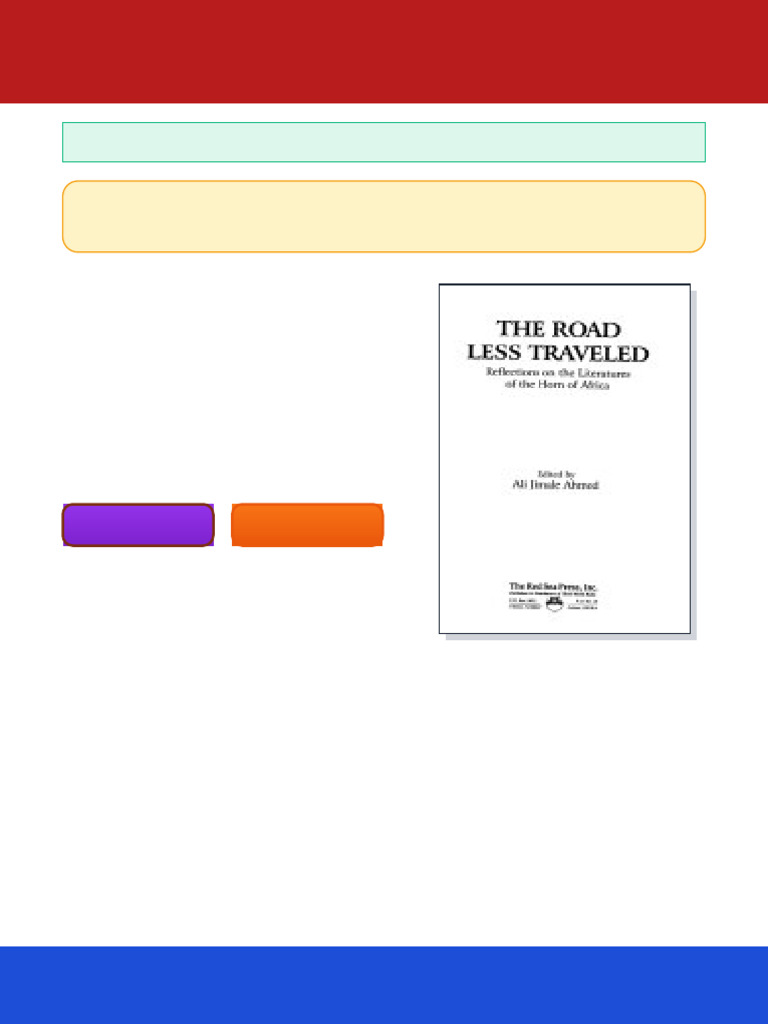 The Road Less Traveled Reflections on the Literatures of the Horn of ...