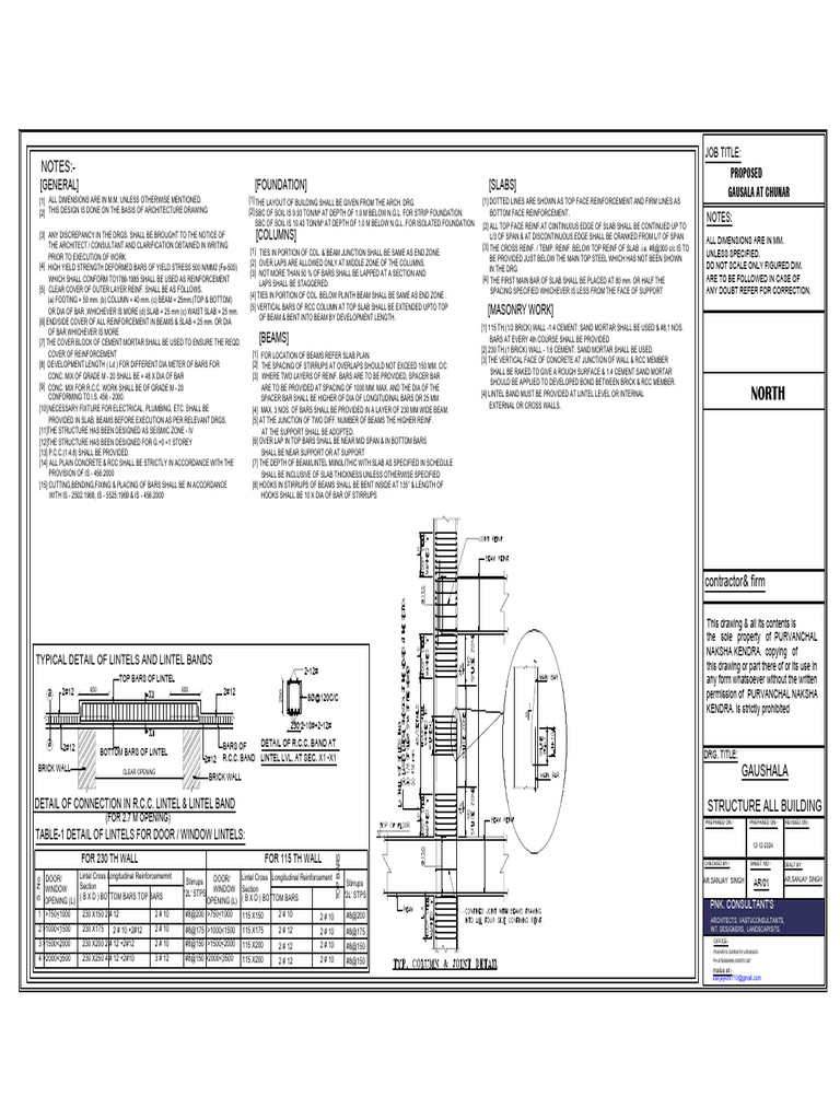 Structural Design Specifications for Gaushala | PDF | Beam (Structure ...