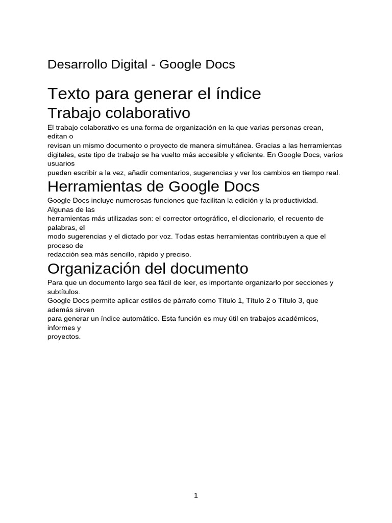 Ejercicio 2 Google Docs | PDF