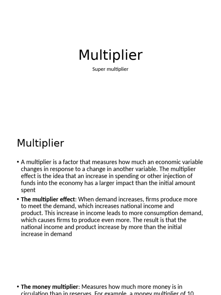 Multiplier Super M | PDF | Fiscal Multiplier | Multiplier (Economics)