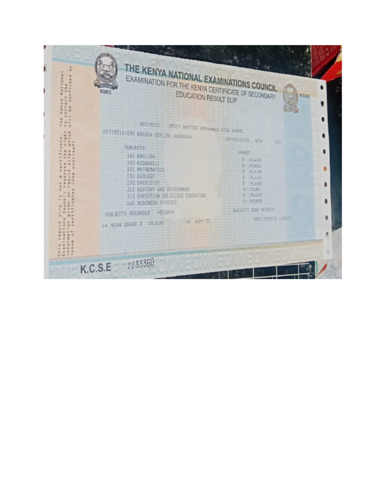 Result Slip | PDF