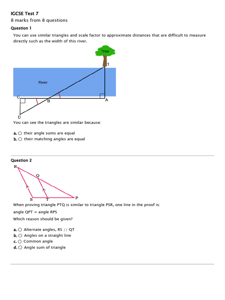 Igcse Test 7 | PDF