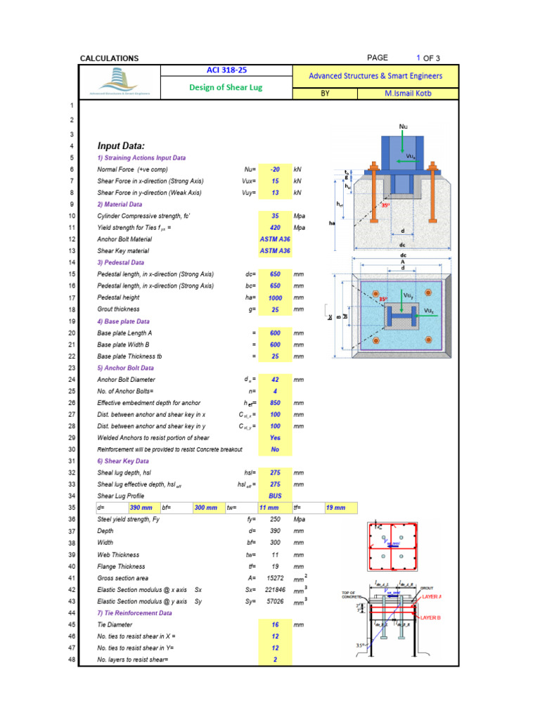 Shear Lug Design Calculations | PDF | Screw | Building Materials