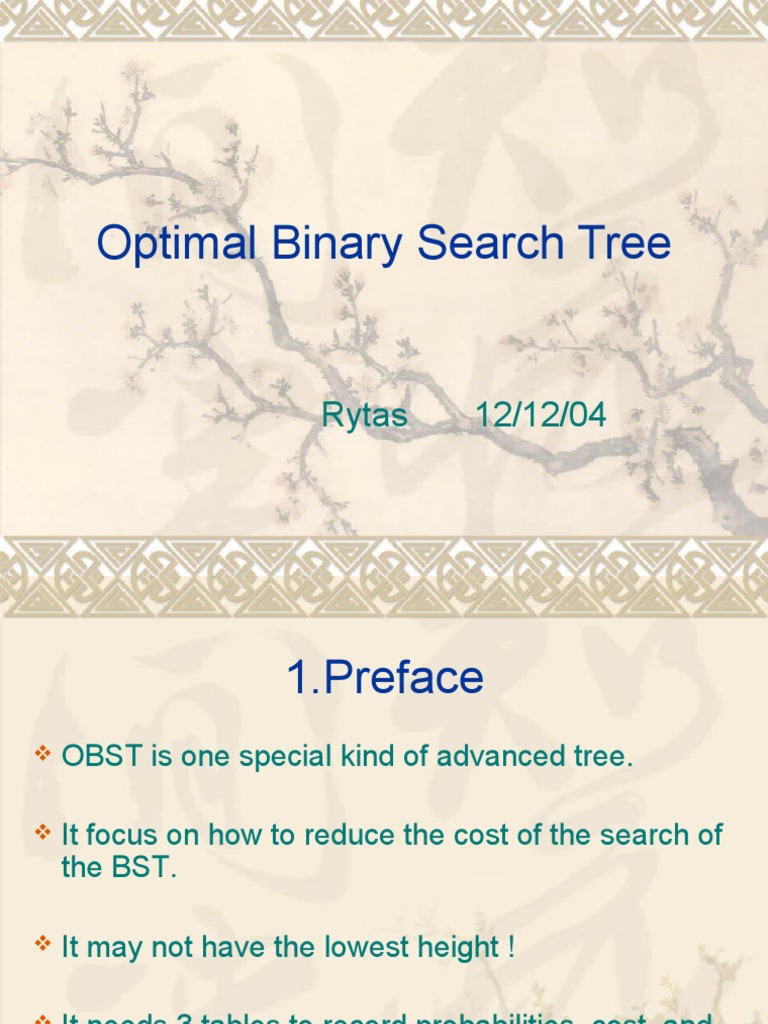Optimal Binary Search Tree Guide | PDF | Algorithms And Data Structures ...