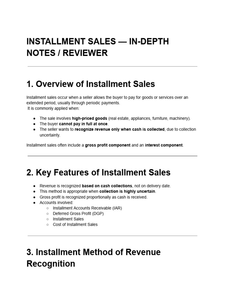 Understanding Installment Sales Accounting | PDF | Gross Income | Sales