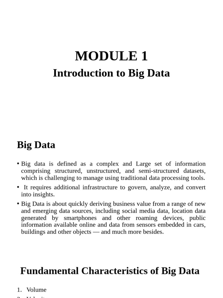 MODULE 1_Intro to Big Data | PDF | Analytics | Big Data
