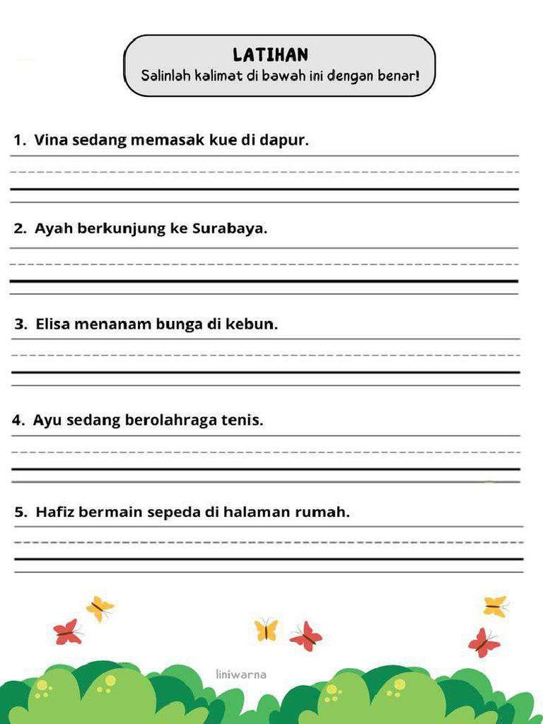 Latihan Menulis - Printable Gratis | PDF