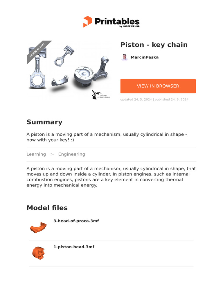 Piston Key Chain | PDF