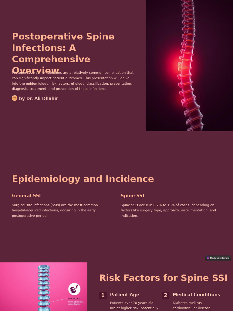 Postoperative Spine Infections Guide | PDF | Surgery | Infection