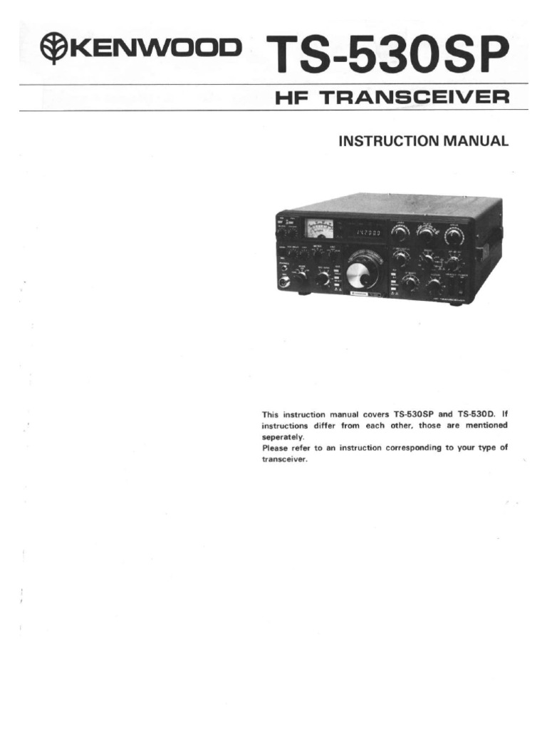 Kenwood TS-530SP Instruction Manual | PDF