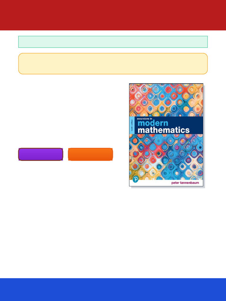 Excursions in Modern Mathematics 10th Edition Peter Tannenbaum ebook ...