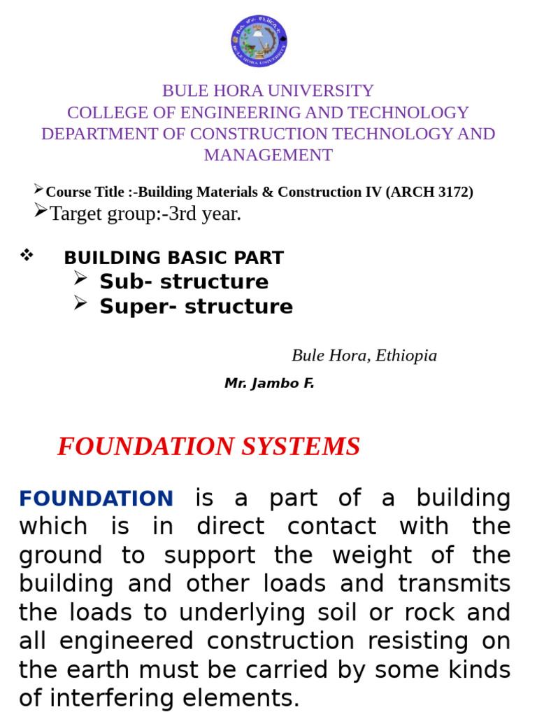 Lecture 3 foundation Systems-1 | PDF | Foundation (Engineering) | Civil ...