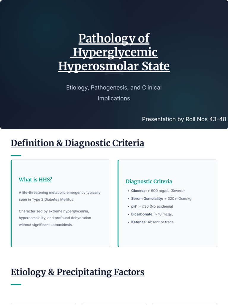 Pathology of Hyperglycemic Hyperosmolar State | PDF | Hyperglycemia ...