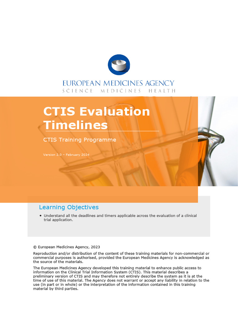Clinical Trial Information System Ctis Evaluation Timelines en | PDF | Clinical Trial | Request ...