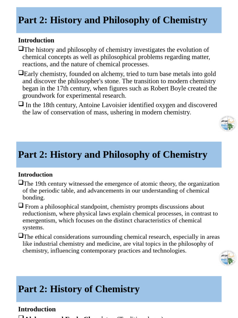 History and Philosophy of Chemistry | PDF | Chemistry | Entropy