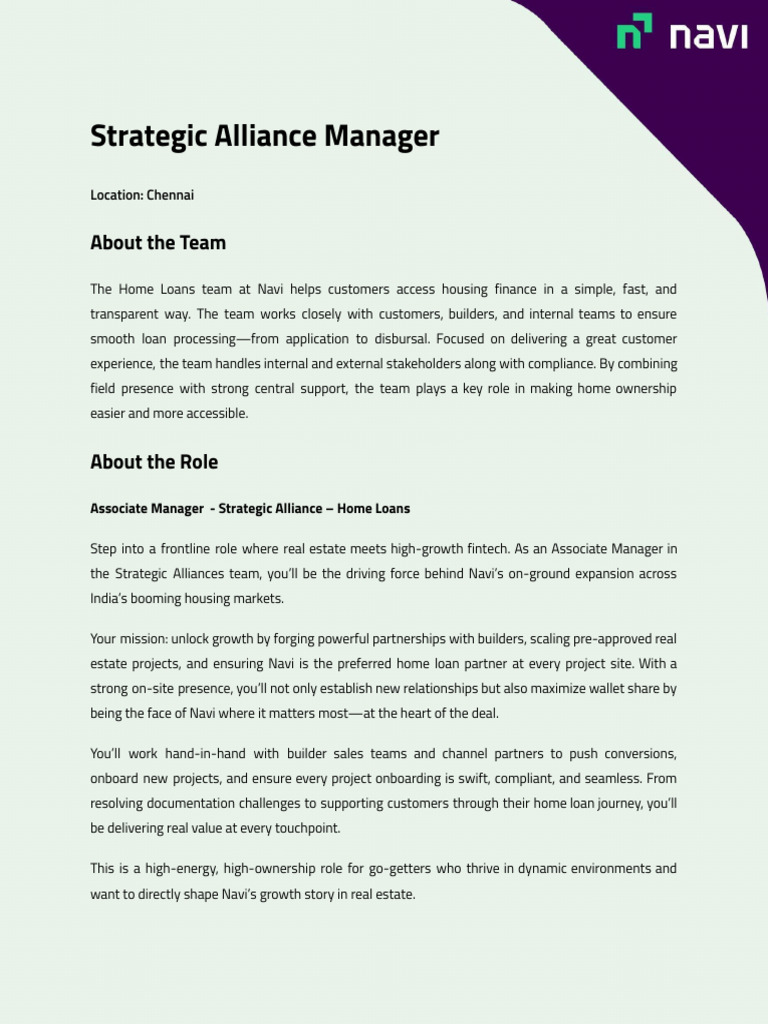 JD - Strategic Alliance Manager | PDF | Business | Economies