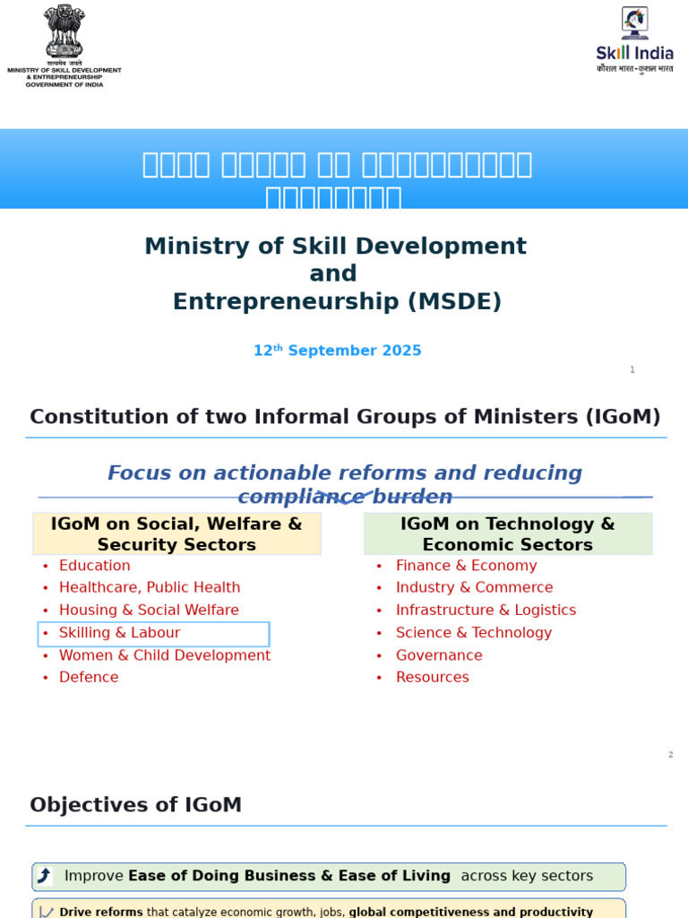 IGOM State Presentation 12.09.2025 | PDF | Apprenticeship | Governance
