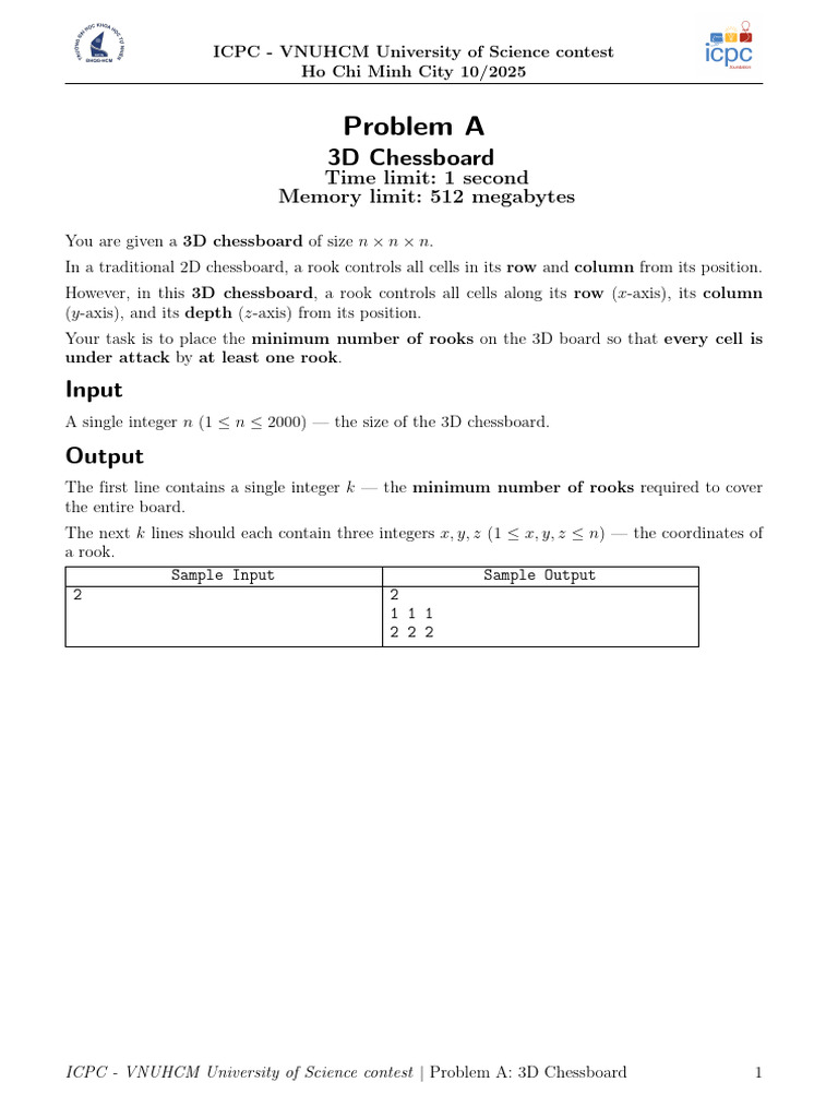 icpc_hcmus_2025 | PDF | Discrete Mathematics | Applied Mathematics