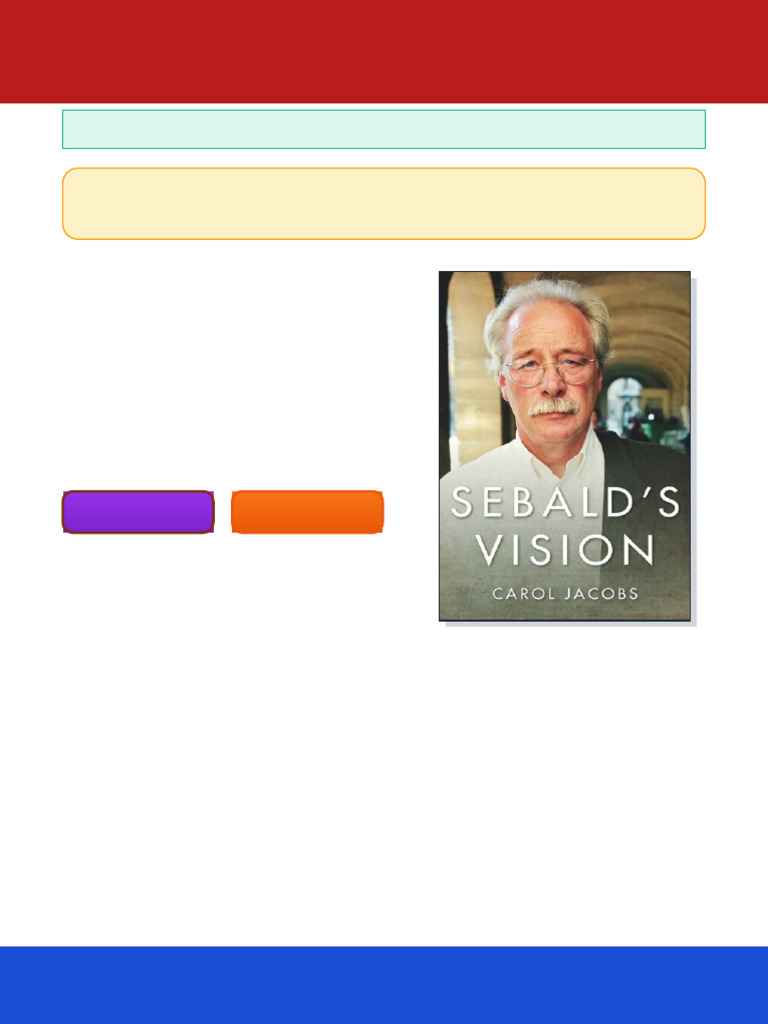 Sebald S Vision Carol Jacobs Ebook Stable PDF | PDF