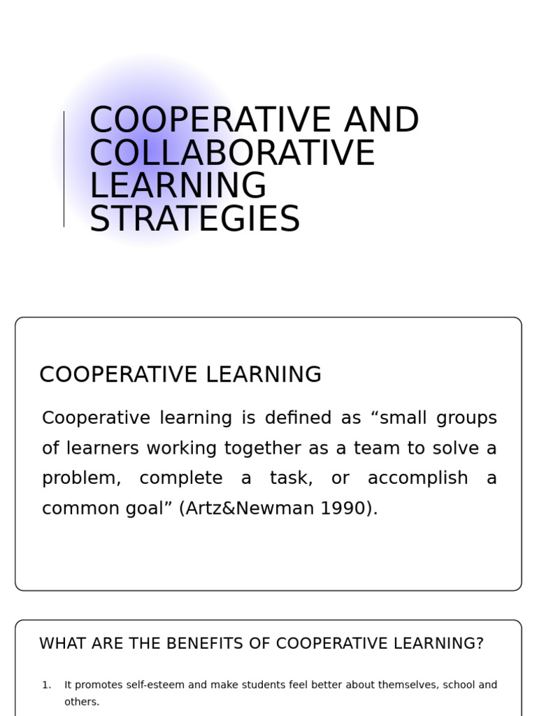 Cooperative and Collaborative Learning Strategies | PDF | Learning ...