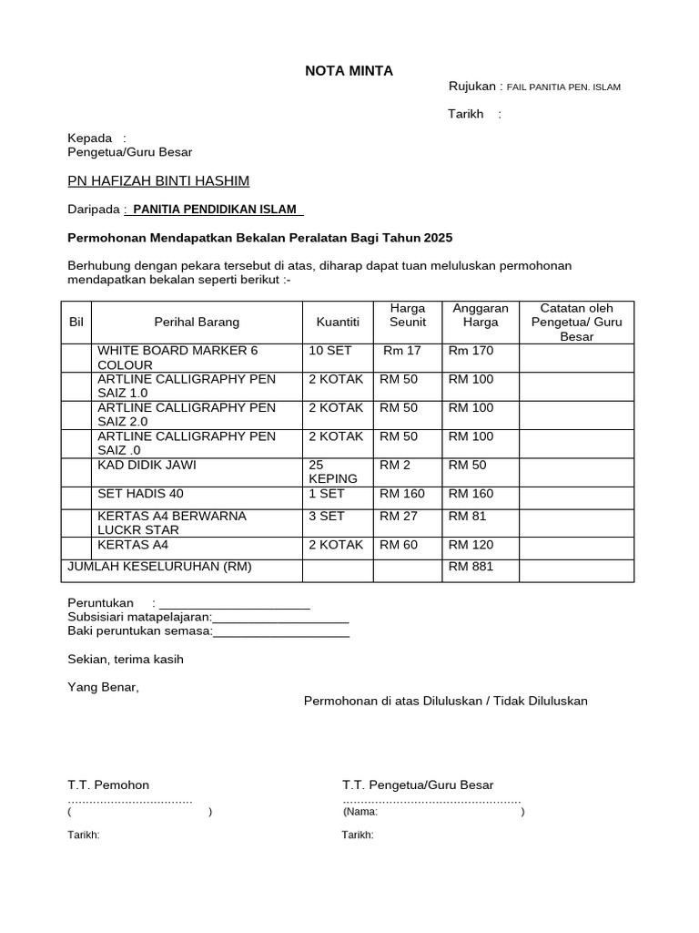 PK 17 2 Nota Minta | PDF