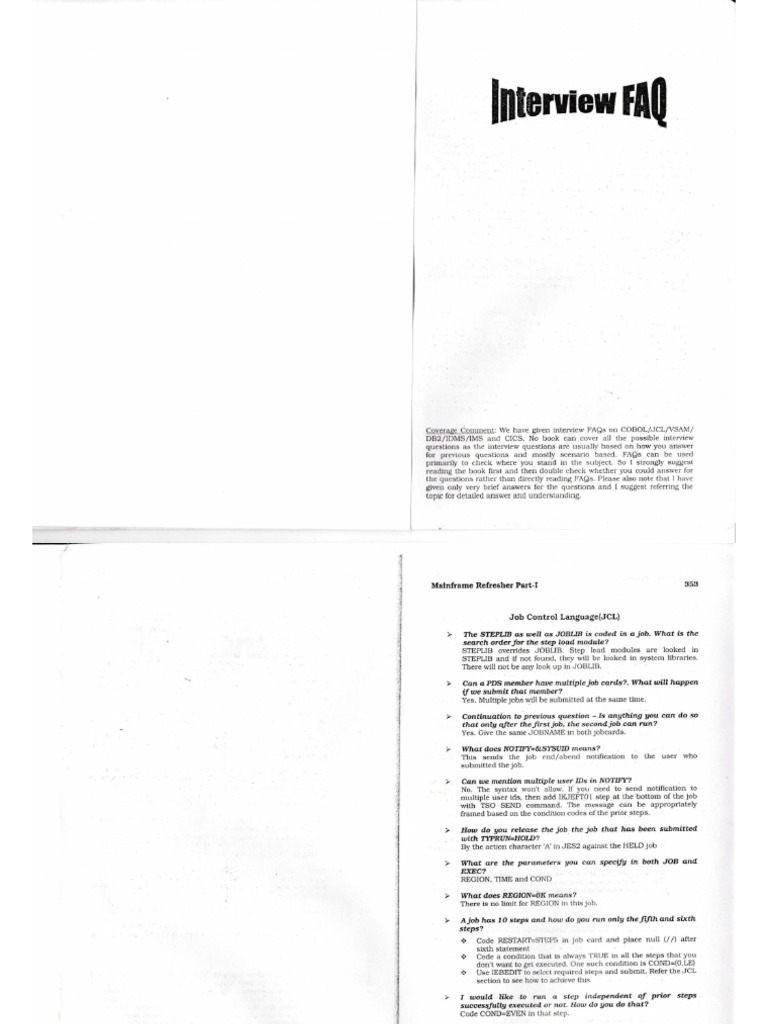 Mainframe Interview | PDF