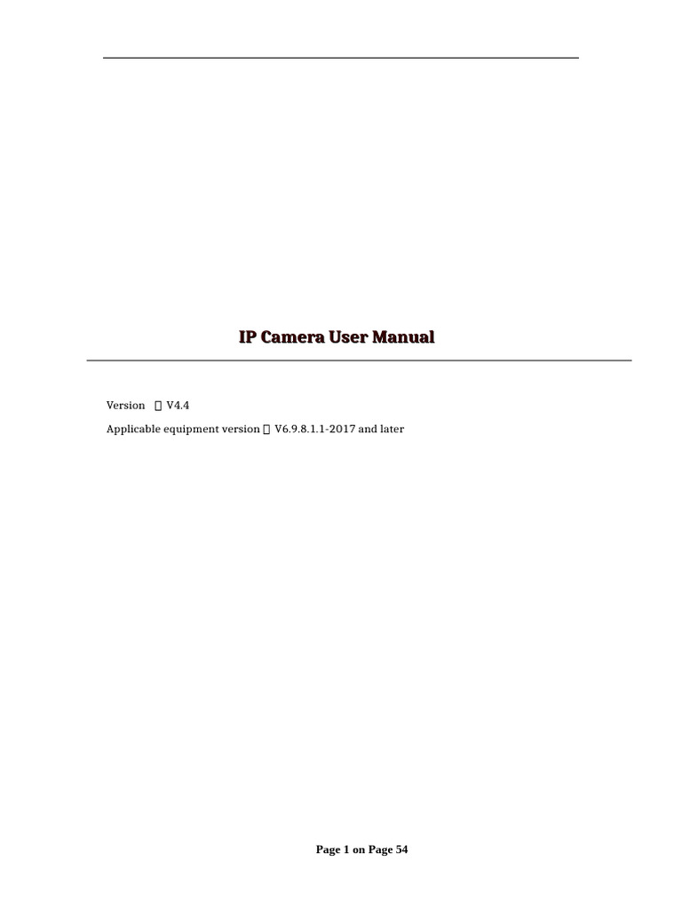 IP Camera User Manual V4.4 Guide | PDF | Port (Computer Networking ...