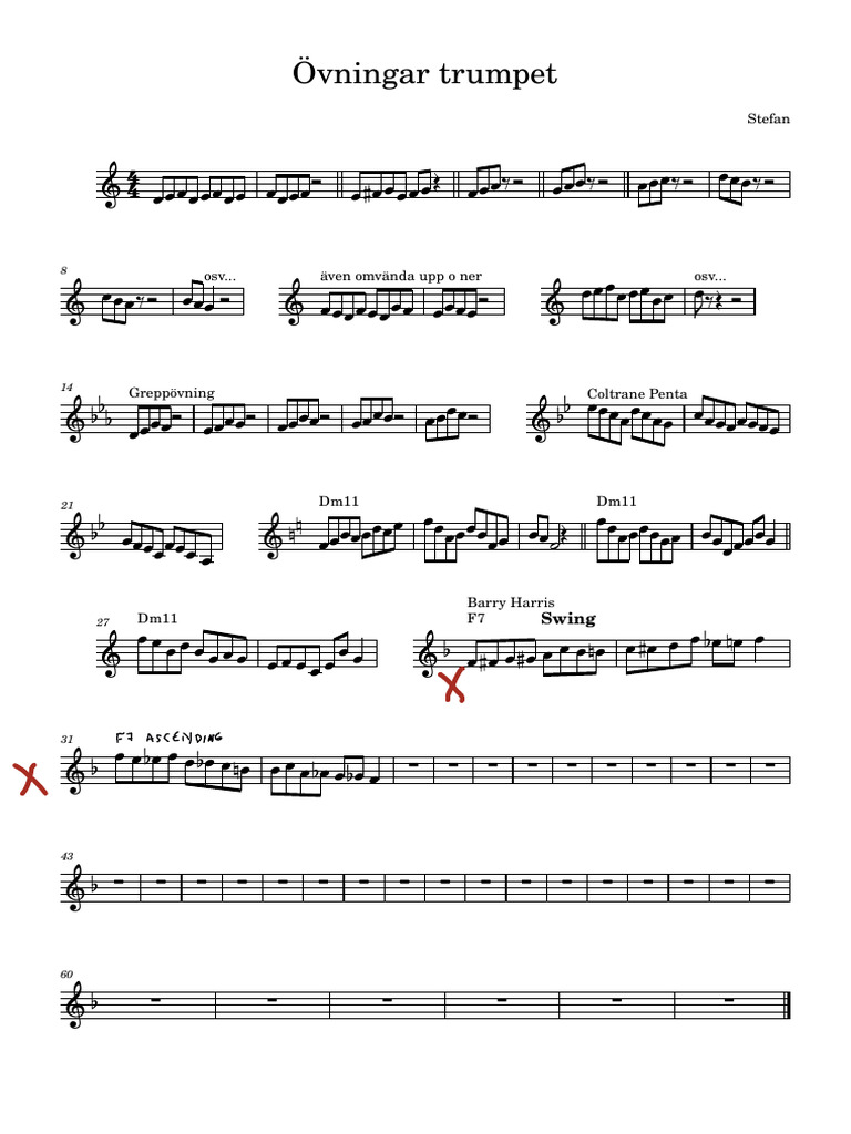 Trumpet Exercises and Techniques | PDF
