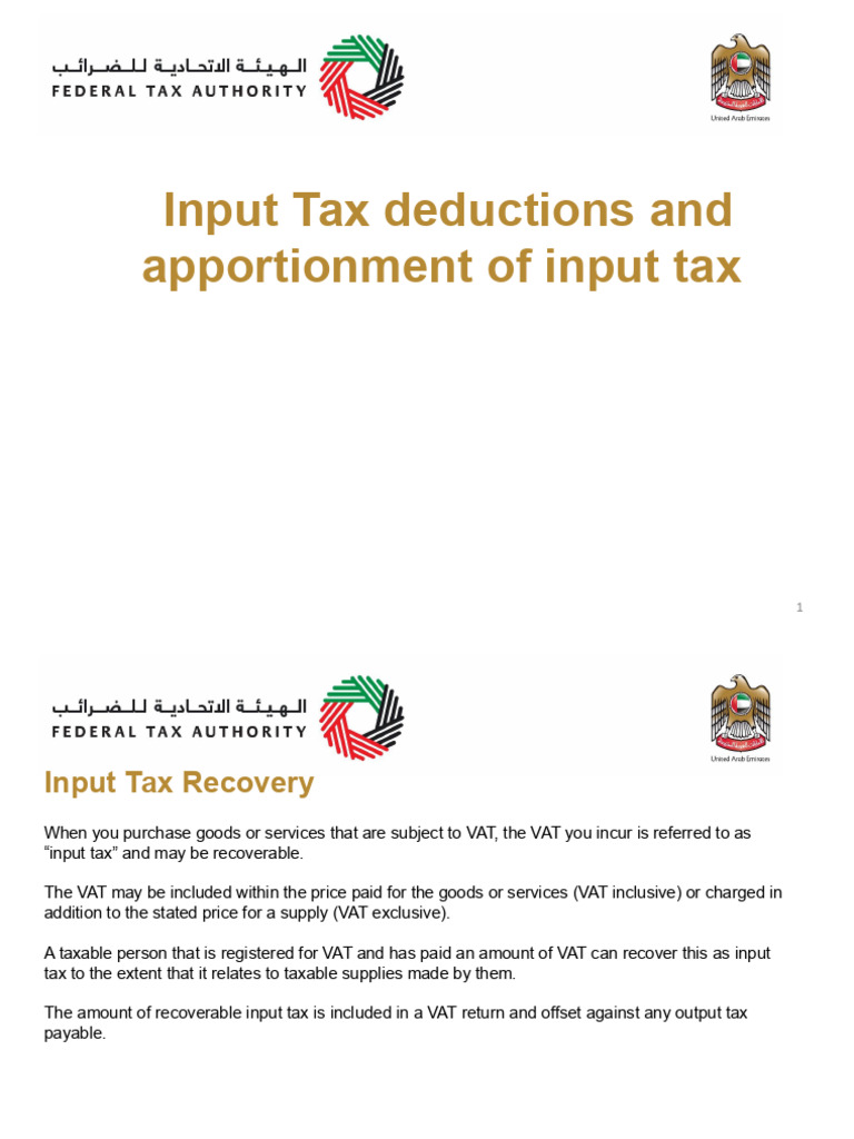 Input Tax Recovery and Apportionment Guide | PDF | Value Added Tax | Taxes