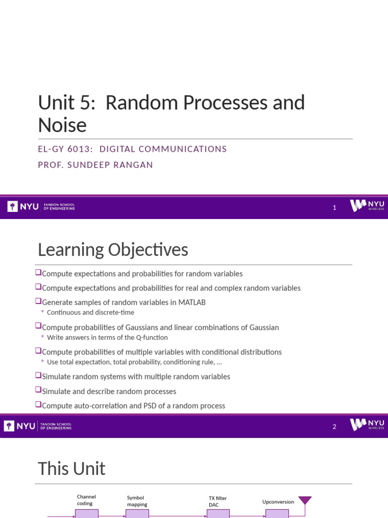 Unit05_RandProc | PDF | Probability Distribution | Random Variable