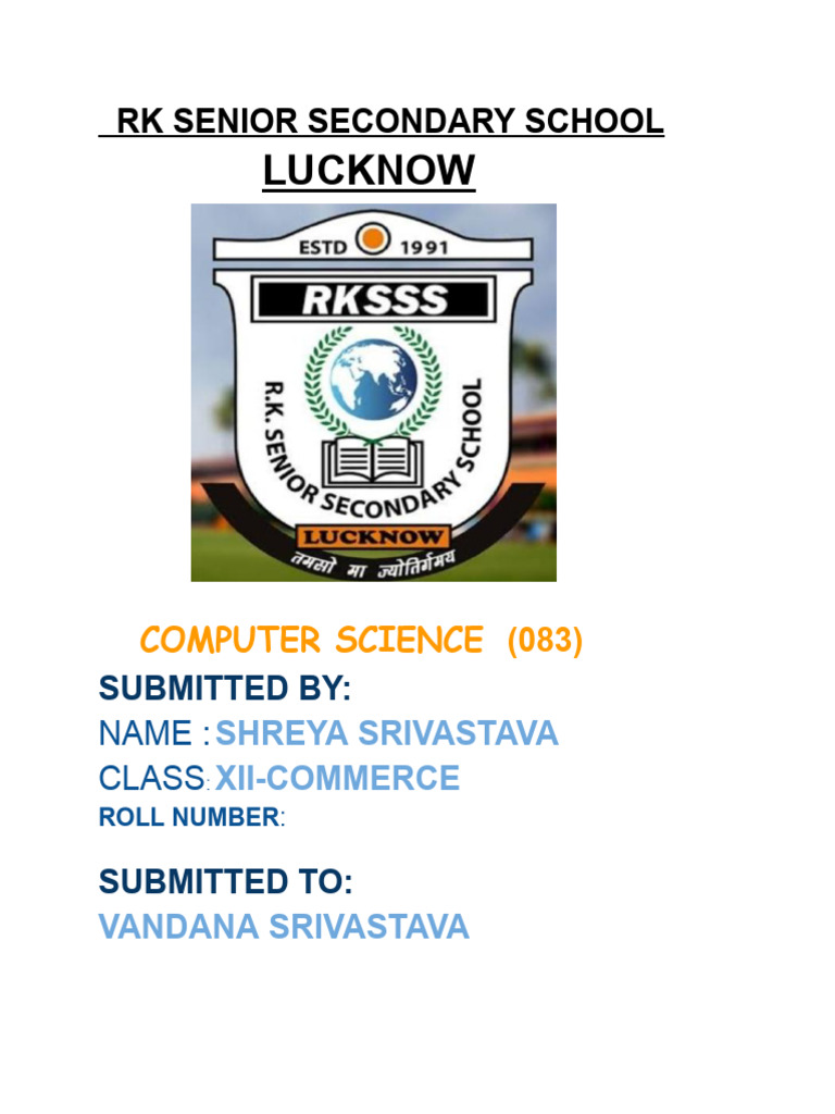Computer science class 12 | PDF | Automation | Menu