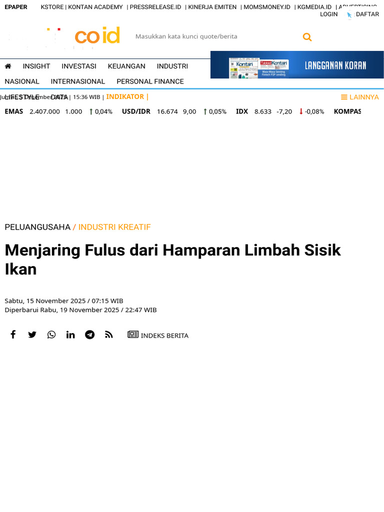 Menjaring Fulus Dari Hamparan Limbah Sisik Ikan | PDF