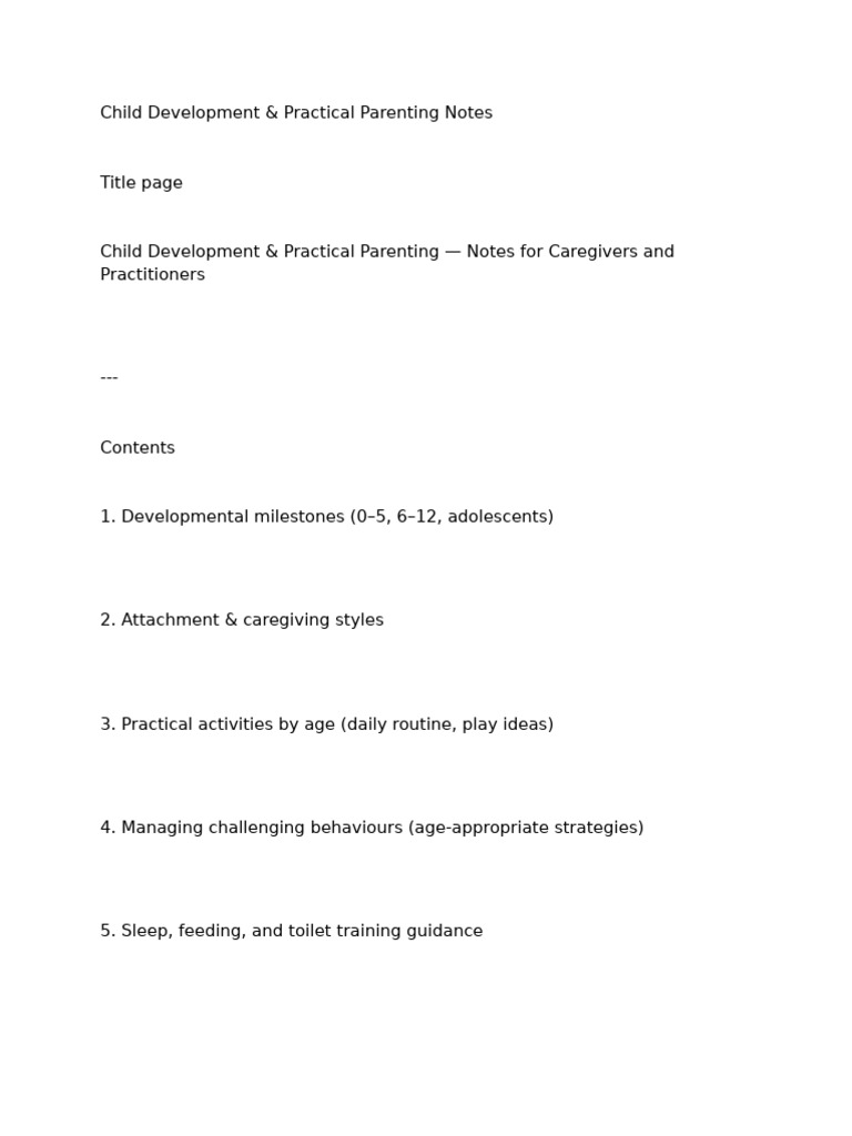 Child Development & Parenting Guide | PDF