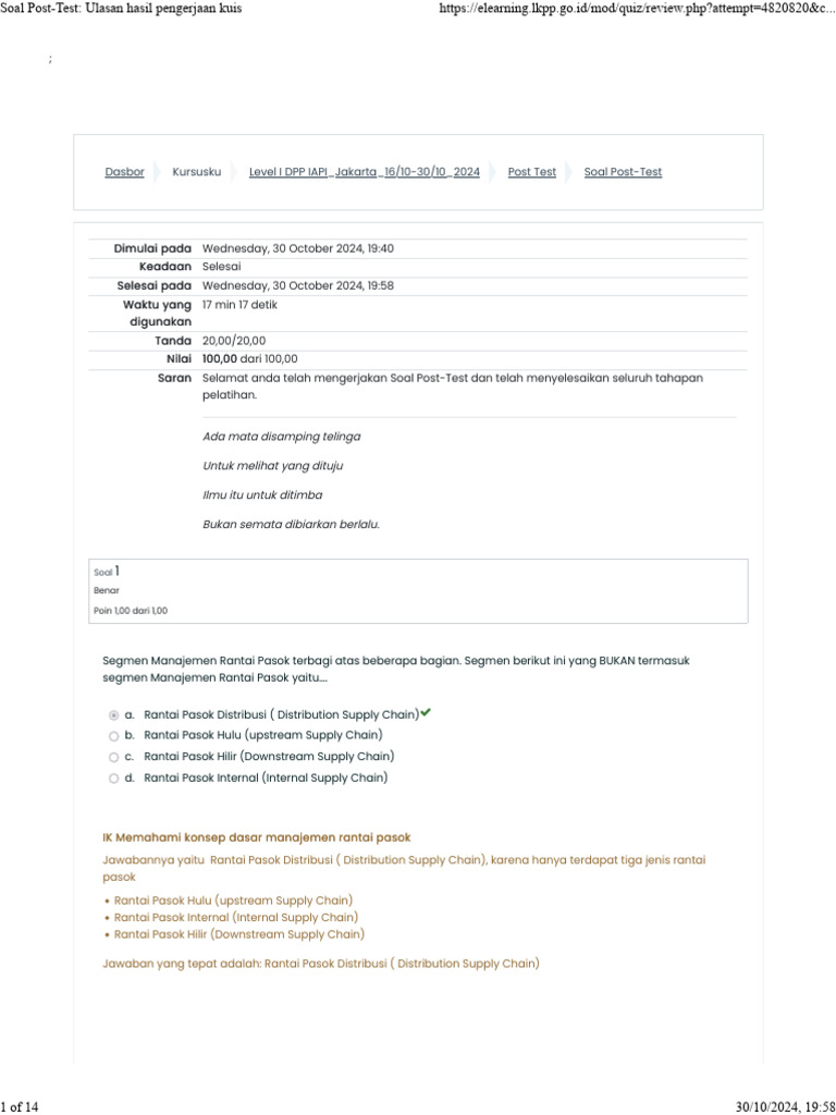 786034885 Soal Post Test PBJP Level 1 | PDF