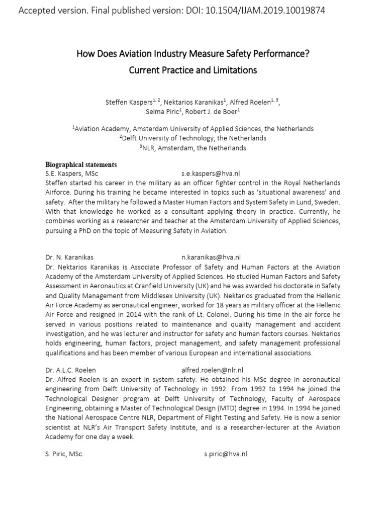 Aviation Safety Performance Metrics Explained | PDF | Risk | Safety