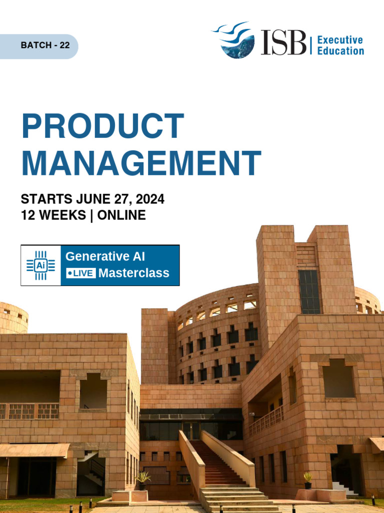 ISB Product Management Online Course | PDF | Pricing | Artificial ...